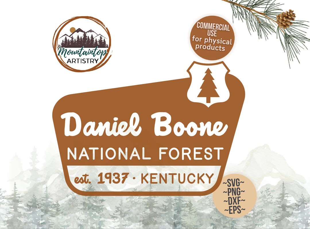 Daniel Boone National Forest Gift for Hikers Mountain Wall Art Kentucky ...