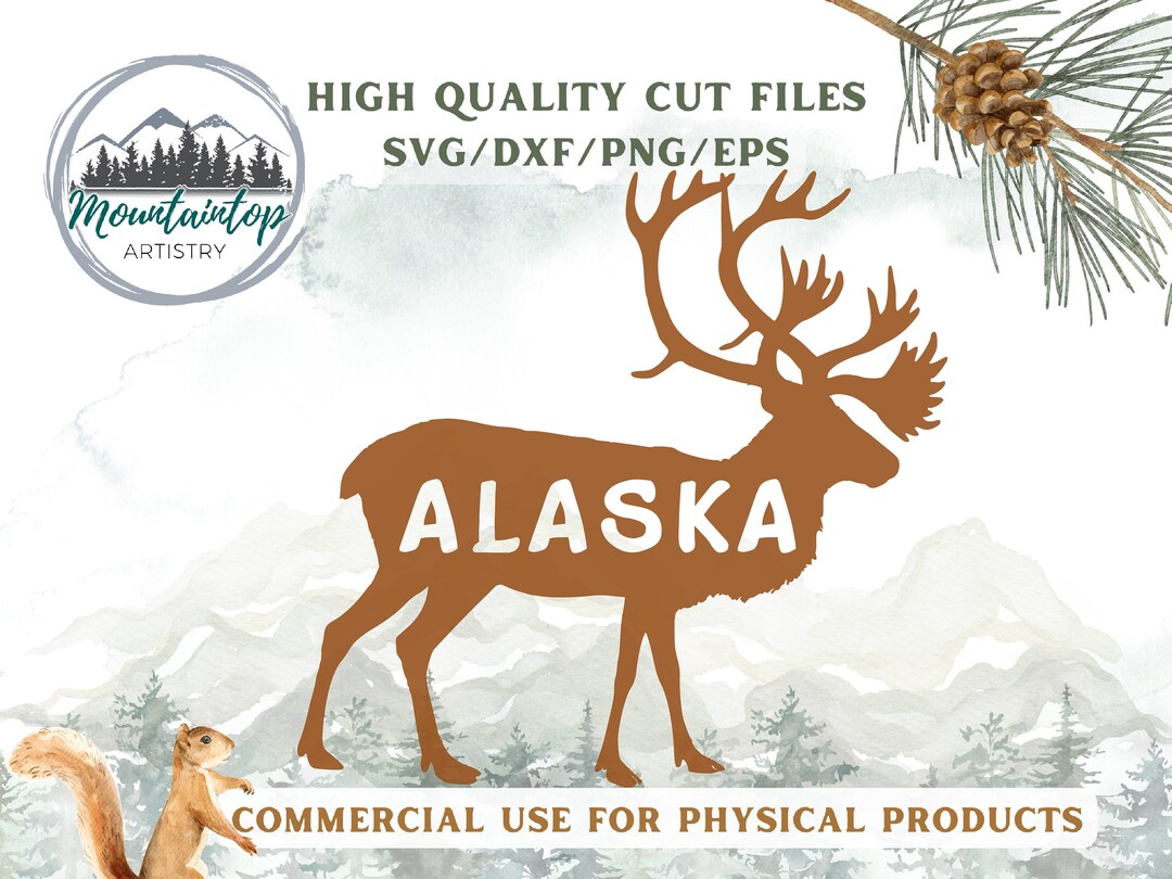 Alaska SVG, Alaska Gifts, Alaska Wall Art, Caribou SVG - Etsy