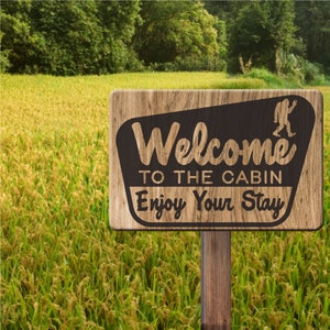 Welcome to the Cabin Sign PNG Sasquatch Welcome Sign SVG Bigfoot ...