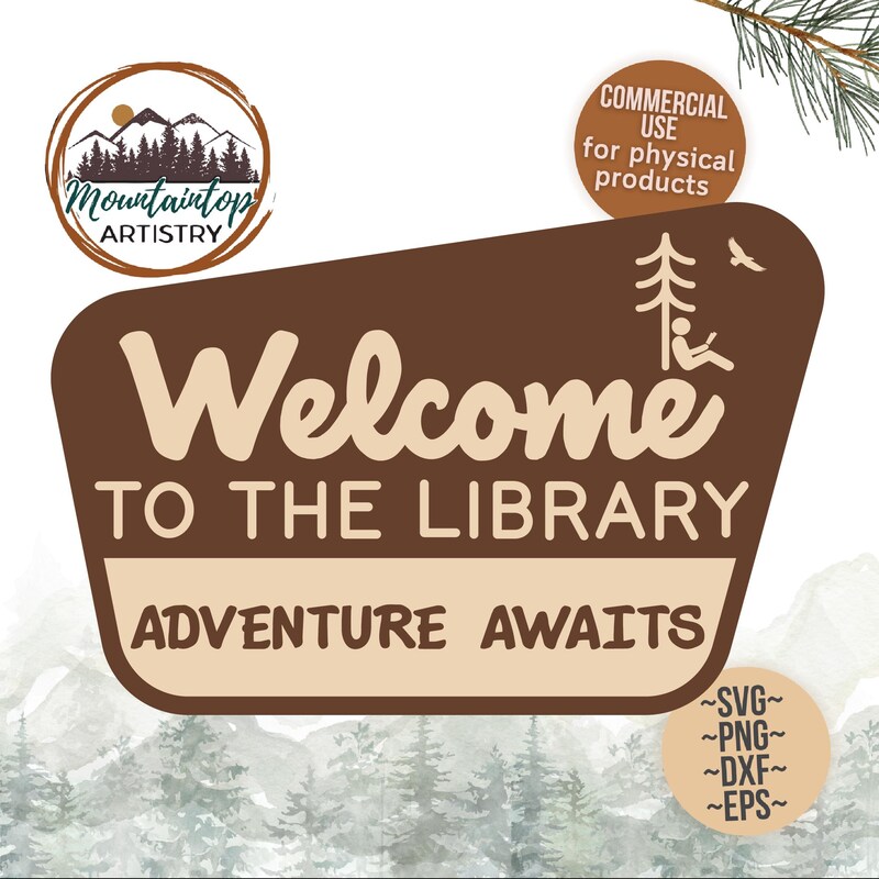 Library Sign - Etsy