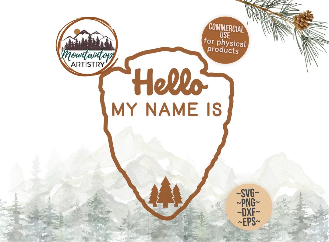 Hello My Name is Sign Printable Name Tag Forest Classroom Decor Hello ...