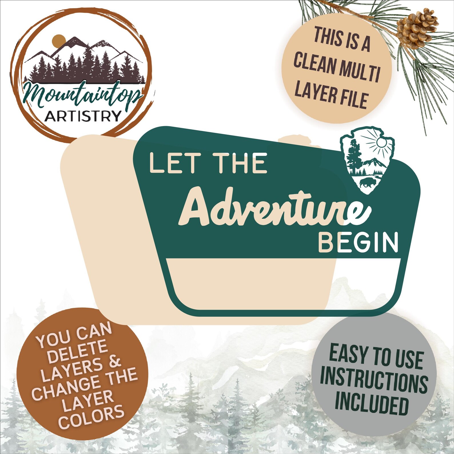 Let the Adventure Begin Sign Customizable National Park Sign Woodland ...