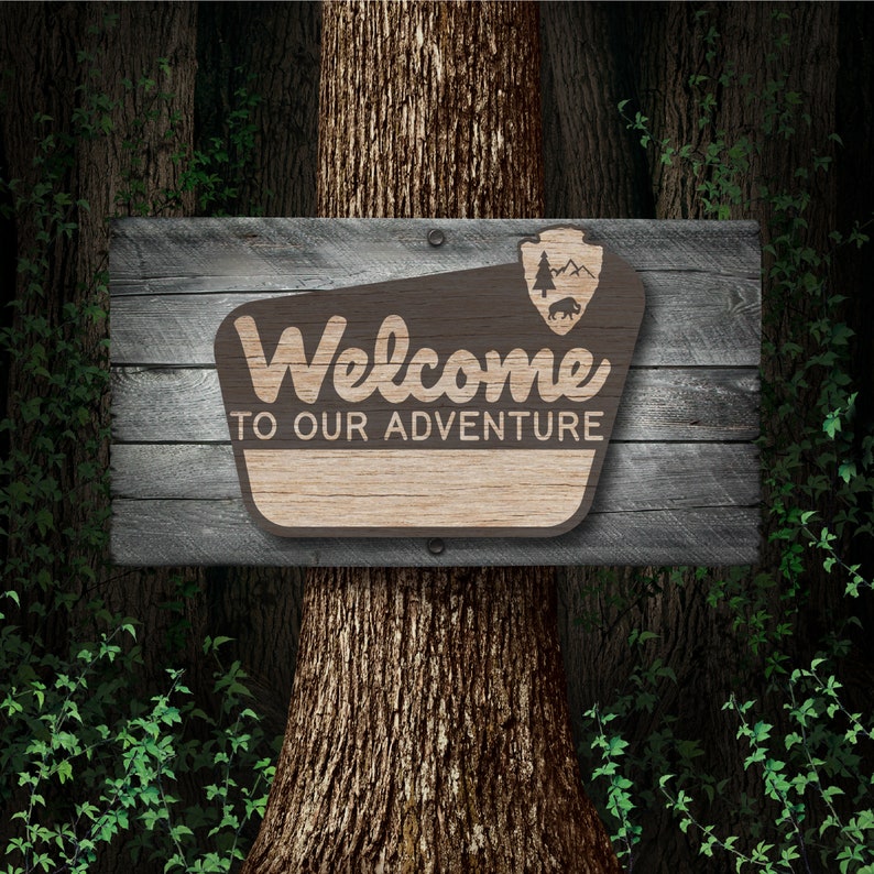 Welcome to Our Adventure Sign Laser Engraving Wedding Decor Forest Gift ...