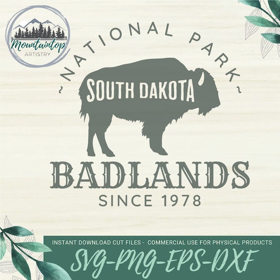 Badlands National Park South Dakota SVG American Bison - Etsy