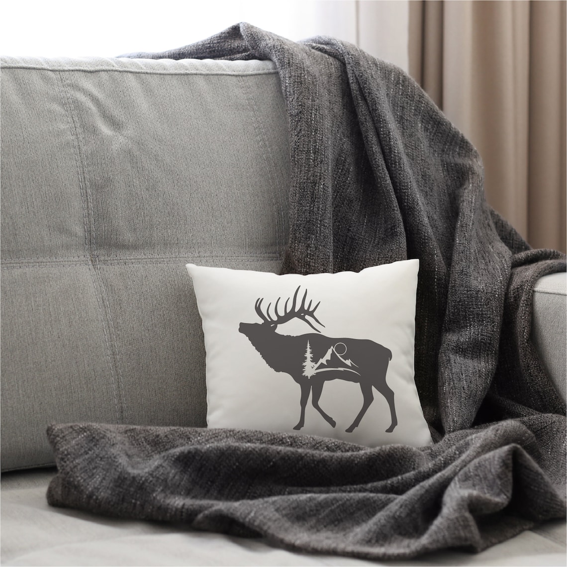 Bugling Elk SVG, Elk Mountain SVG, Mountain Elk Silhouette, Elk Gift ...