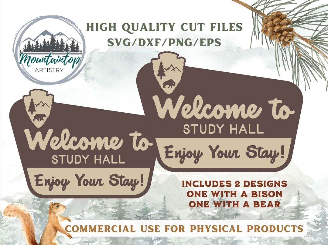 Study Hall Class Welcome Sign National Park Theme Classroom Forest Wall ...