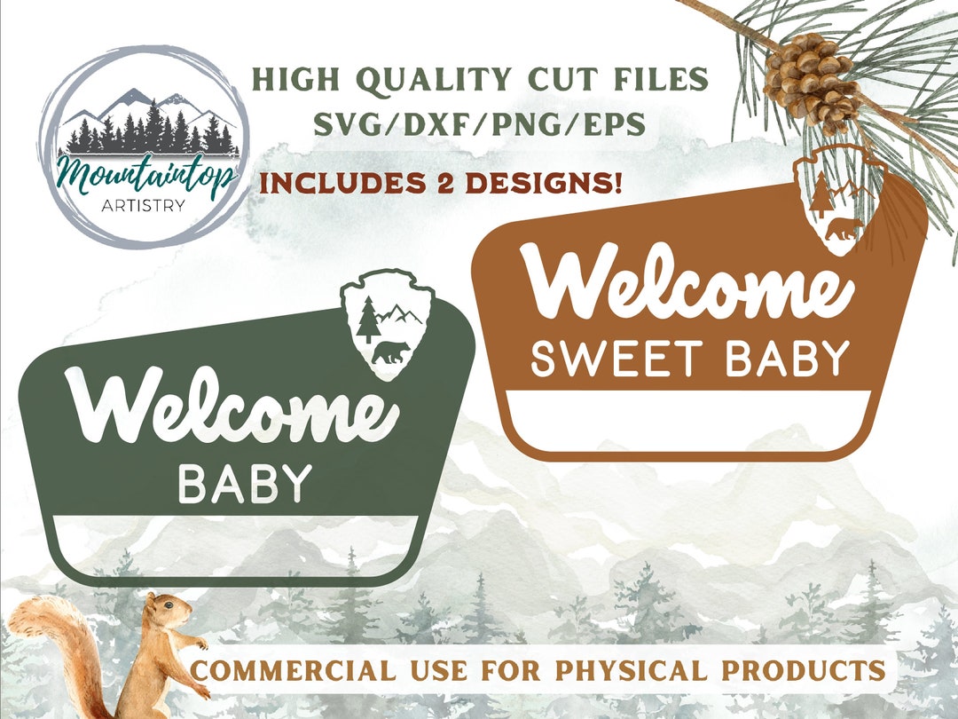 Welcome Baby Sign National Park Theme Woodland Baby Shower Gifts ...
