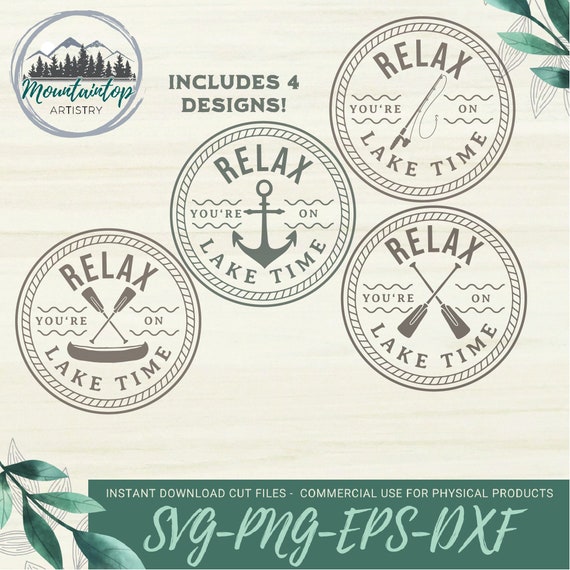 Lake Time Bundle SVG Relax You're on Lake Time Bundle - Etsy