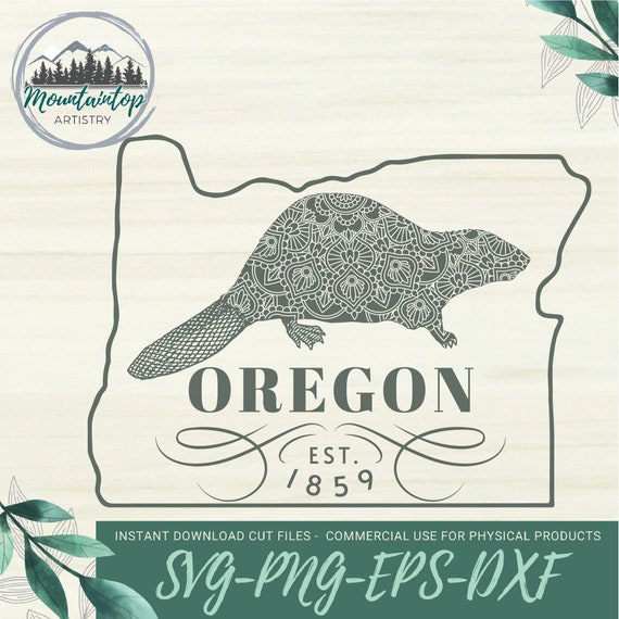 Oregon State Animal SVG Oregon Beaver Oregon State Outline | Etsy