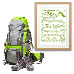 Hiking Tracker Printable Mileage Tracker 100 Mile Walking Tracker Wall ...