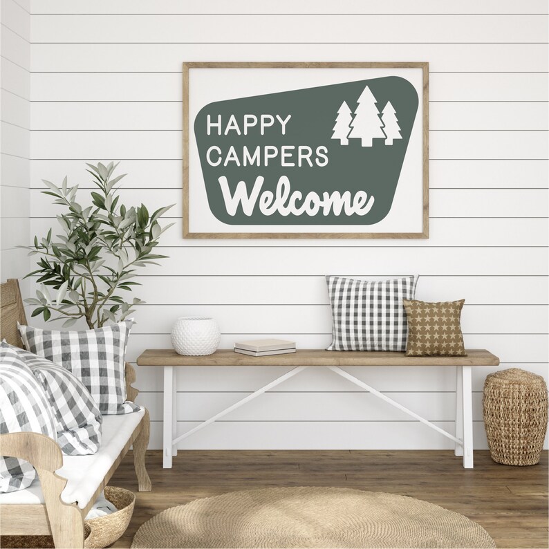 Happy Campers Welcome Sign SVG, National Forest Welcome Sign SVG ...