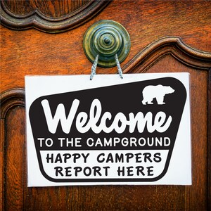 Happy Campers Welcome Sign Campground PNG Camping Birthday Decor ...