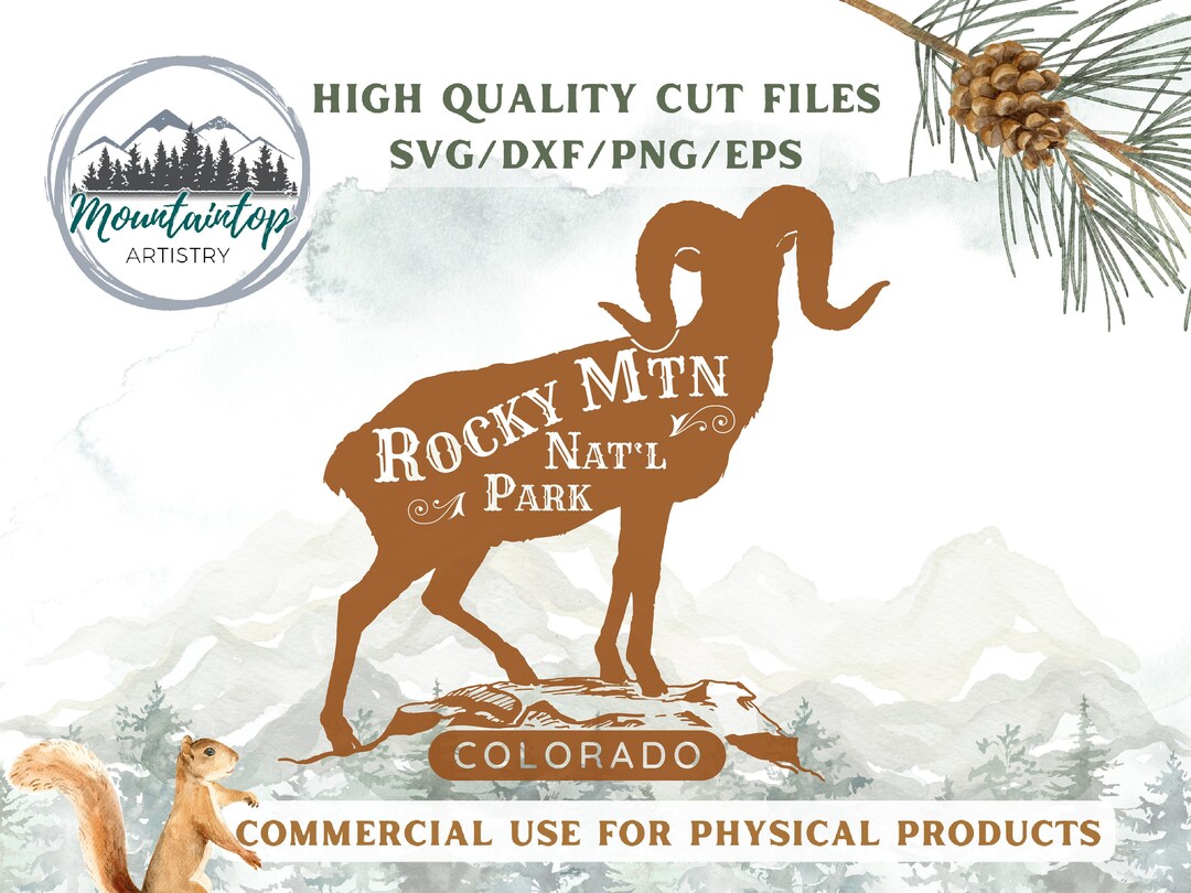 Rocky Mountain National Park SVG, Colorado Wall Art, Rocky Mountain ...