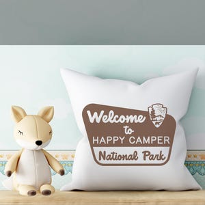 Happy Camper National Park Signs Woodland Wall Art Nature Themed Baby ...