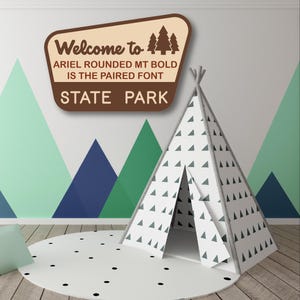 State Park Sign Customizable Woodland Nursery Decor Camping Birthday ...