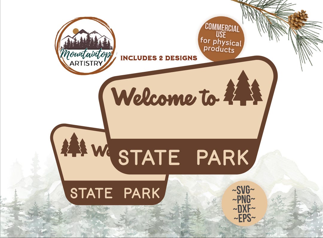 State Park Sign Customizable Woodland Nursery Decor Camping Birthday ...