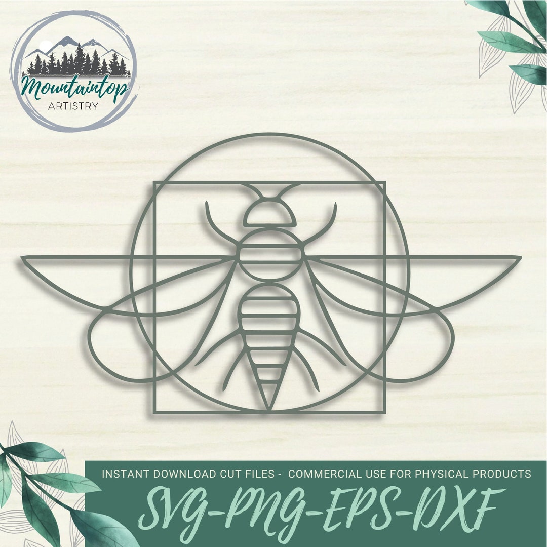 Vitruvian Bee SVG, Save the Bees, Vitruvian Man Da Vinci Wall Art Decal ...