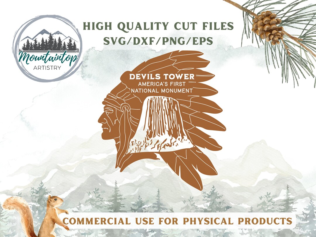 Devils Tower National Monument SVG, Devils Tower SVG, Devils Tower ...