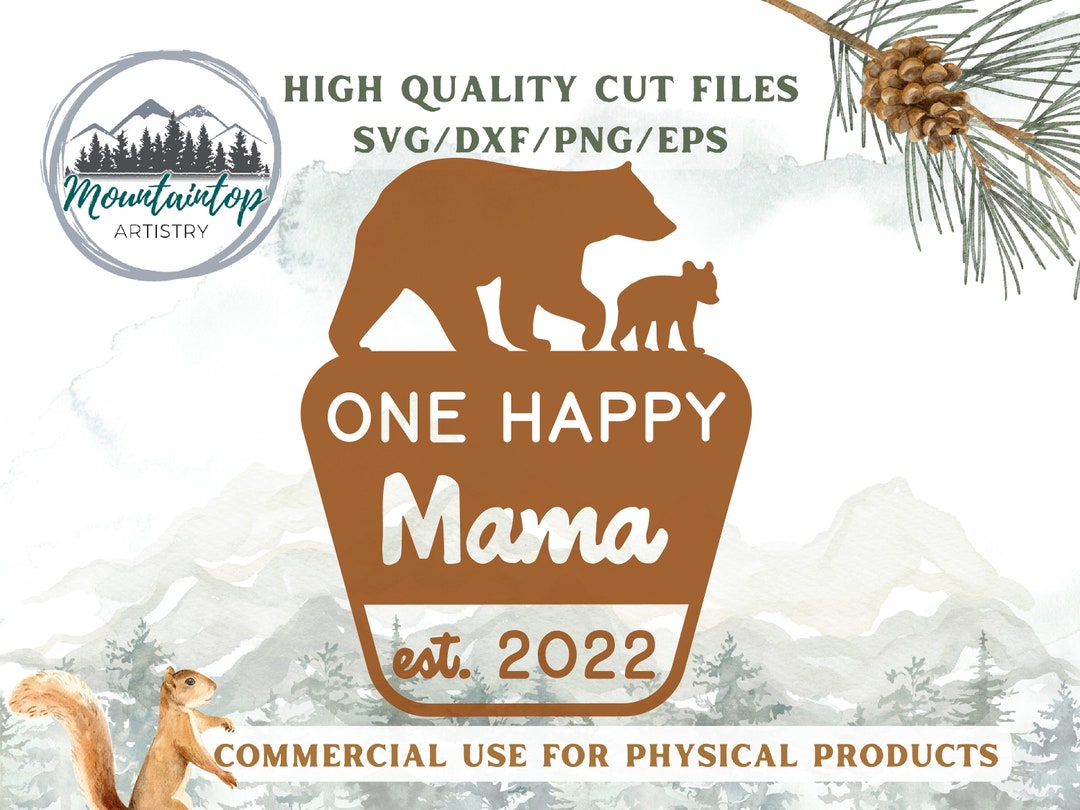 One Happy Mama Sign National Park Gift Bear Baby Shower Decor One Happy ...