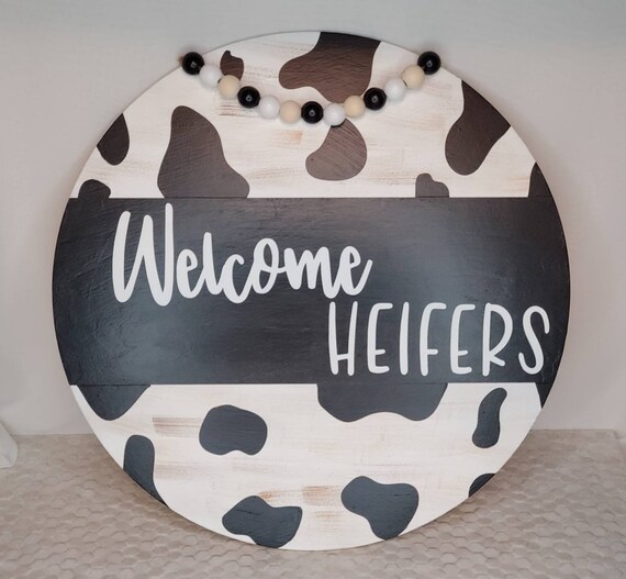 Welcome Heifers Cow Door Hanger - Etsy