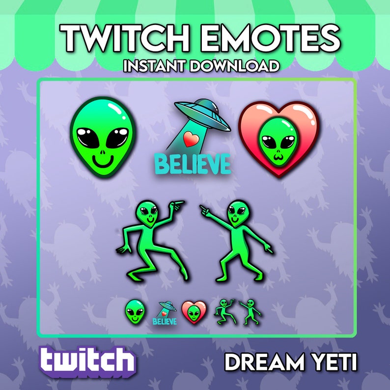 Twitch Alien Emote Set - Etsy
