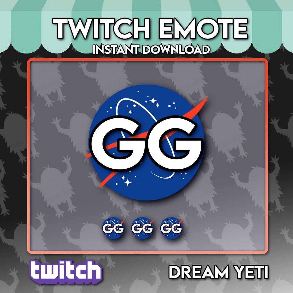 Spacey GG Twitch Emote - Etsy
