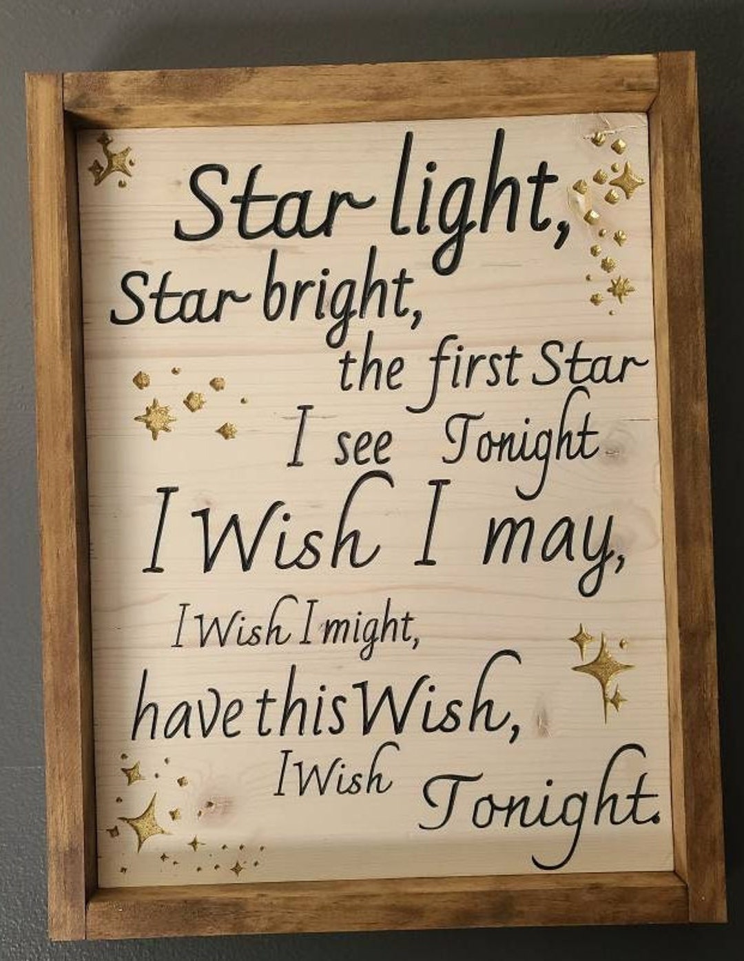 Star Light Star Bright First Star I See Tonight, Nursery Sign, Bedroom ...