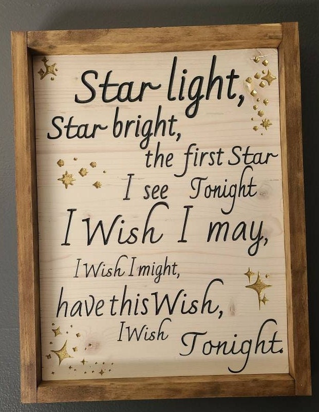 Star Light Star Bright First Star I See Tonight, Nursery Sign, Bedroom ...