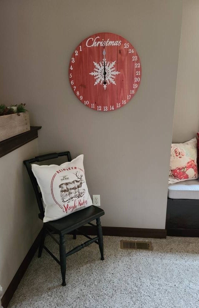 Christmas Count Down Clock, Wooden Christmas Count Down Clock ...