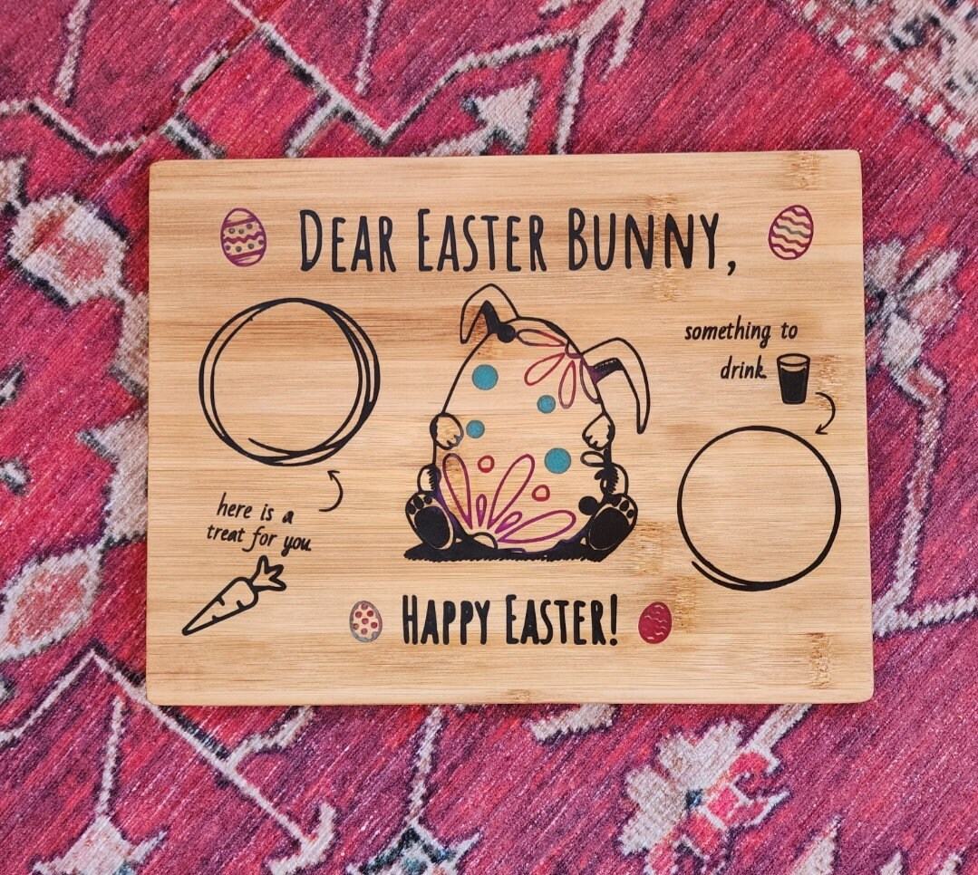 Dear Easer Bunny Board, Epoxied Easter Bunny Board, Easter Bunny Snack ...