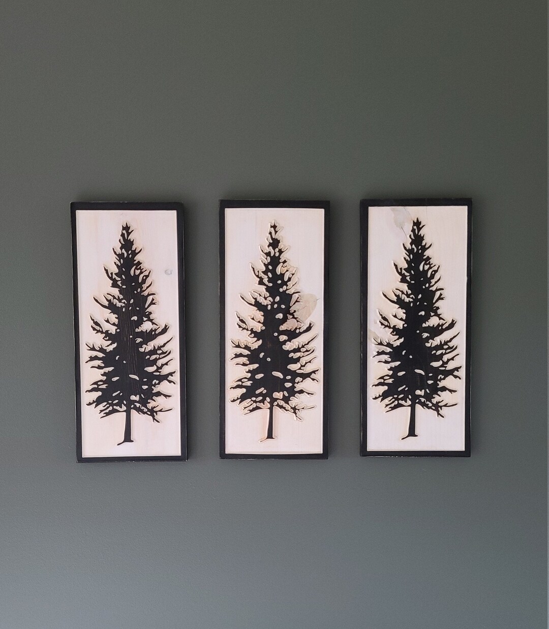 Carved Tamarack Trees, Tree Wall Art, Custom Carved Tamarack Tree ...