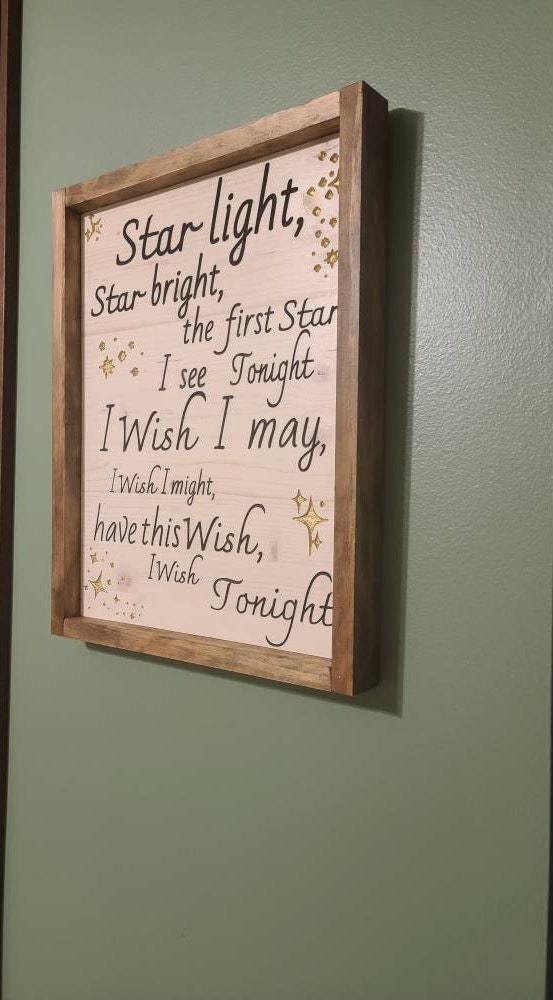 Star Light Star Bright First Star I See Tonight, Nursery Sign, Bedroom ...
