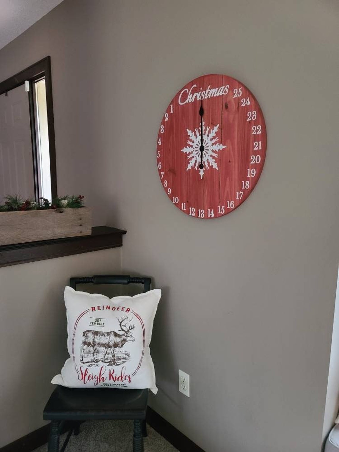 Christmas Count Down Clock, Wooden Christmas Count Down Clock ...