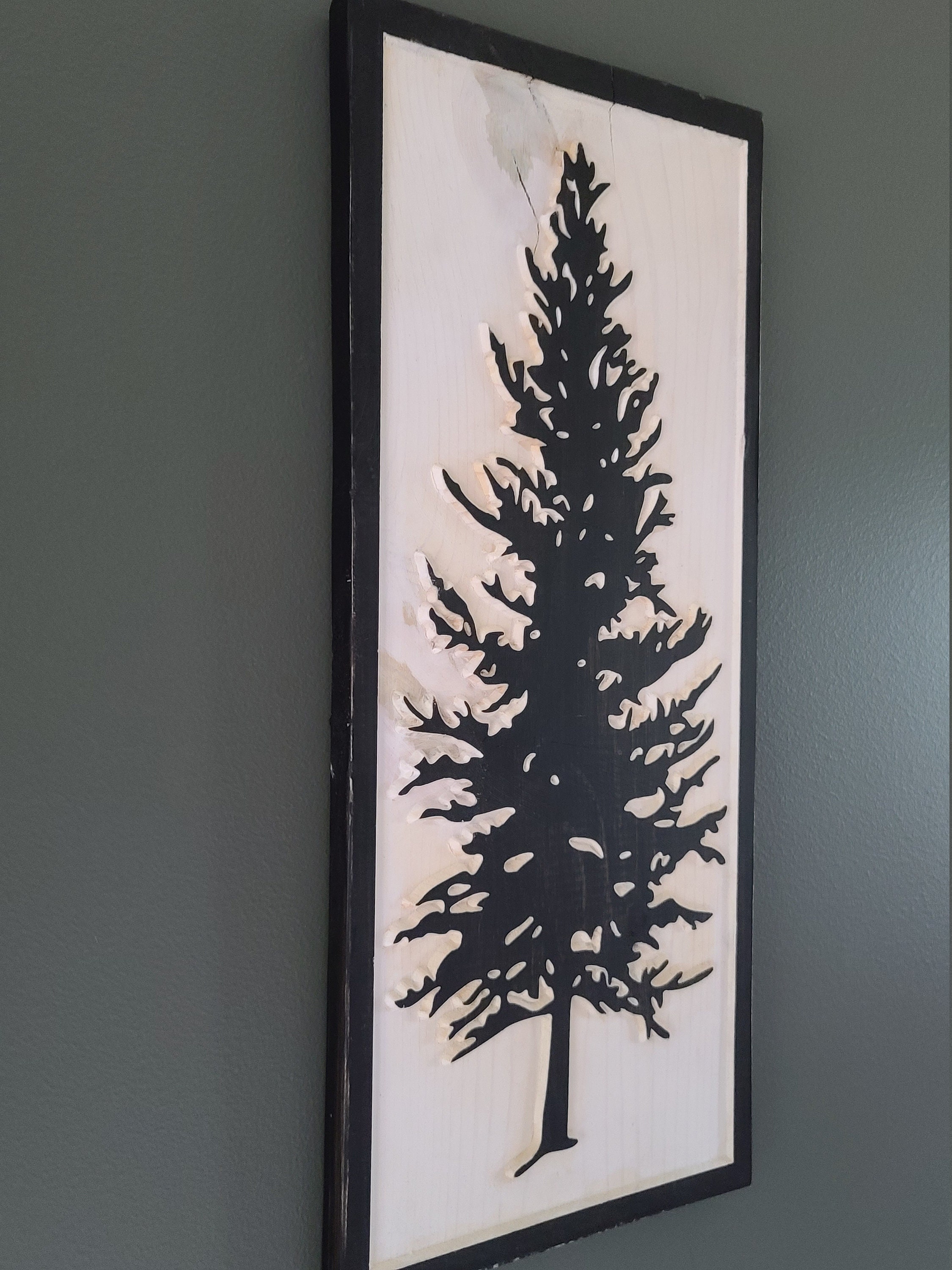 Carved Tamarack Trees Tree Wall Art Custom Carved Tamarack - Etsy