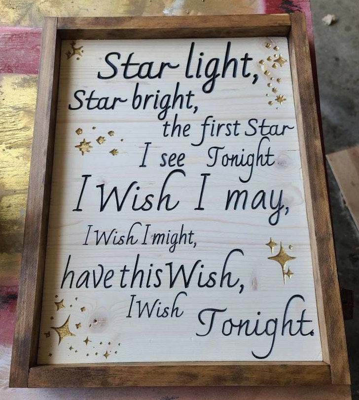 Star Light Star Bright First Star I See Tonight, Nursery Sign, Bedroom ...
