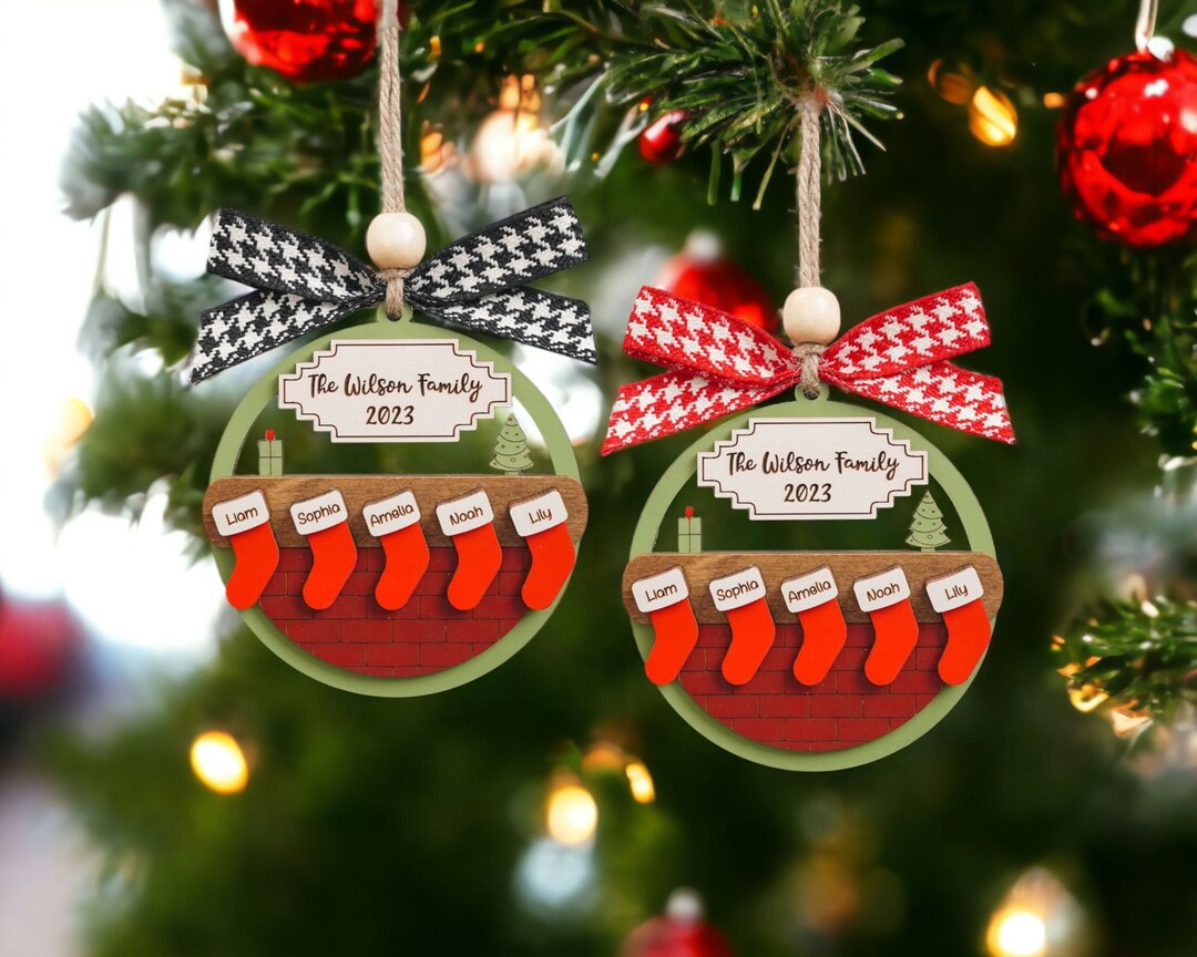 Personalized Family Christmas Ornaments, 2023 Stockings Ornament With ...