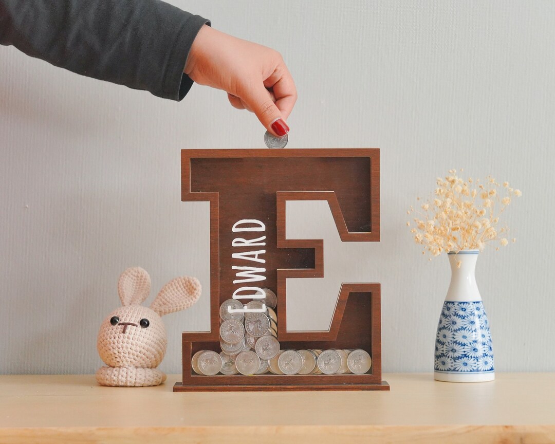 Letter Piggy Bank Custom Piggy Bank Baby Gift Kids - Etsy