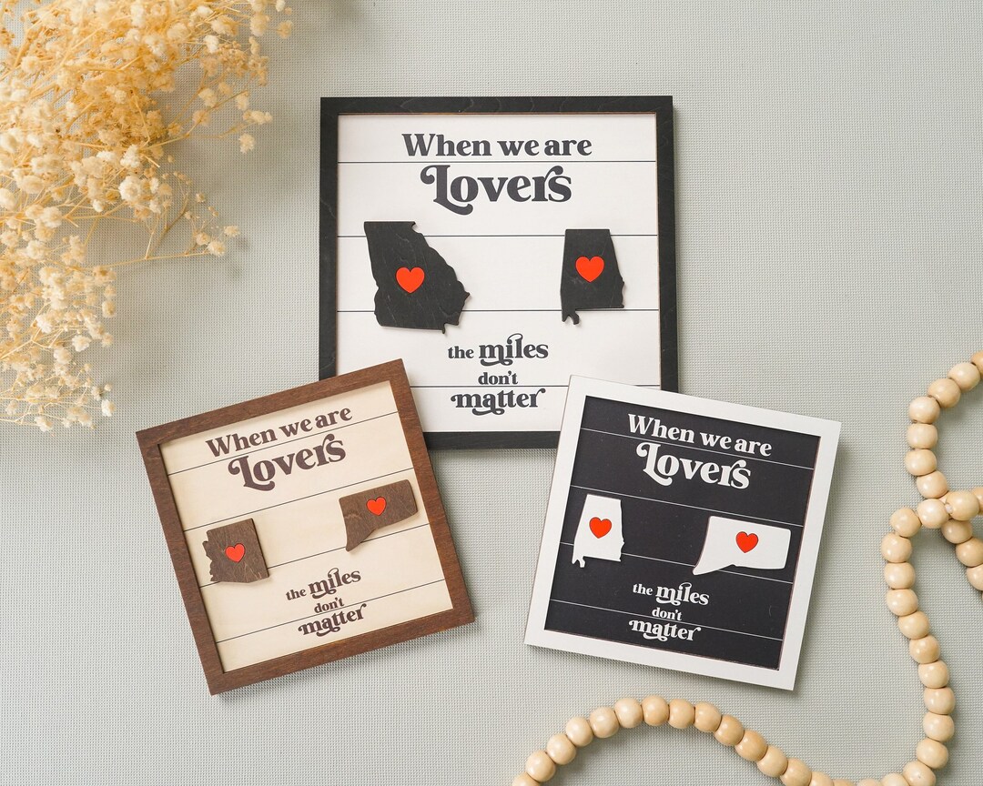 Two State Love Map, Coupe Sign, Handmade Decor, Personalized Gift ...