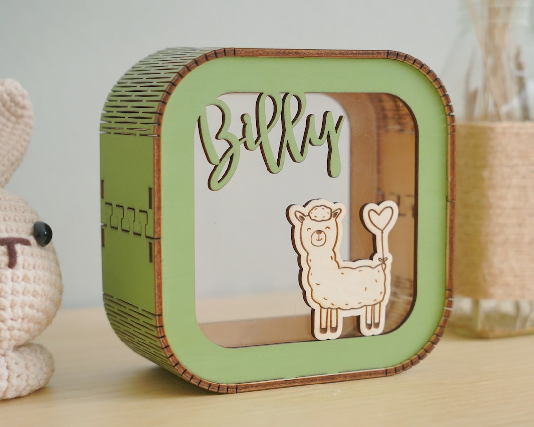 Custom Name Piggy Box, Piggy Bank With Name, Name Piggy Bank, Engraved ...