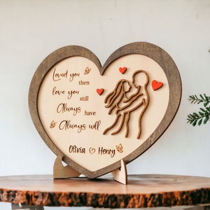 Couple Heart Sign, Couples Wood Sign, Gift for Girlfriend, Valentines ...