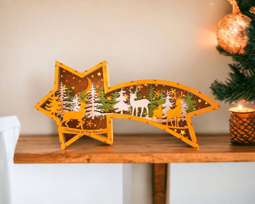 Christmas Night Light Box, Home Decor Sign, Holiday Decor, Shadow Box ...