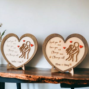 Couple Heart Sign, Couples Wood Sign, Gift for Girlfriend, Valentines ...