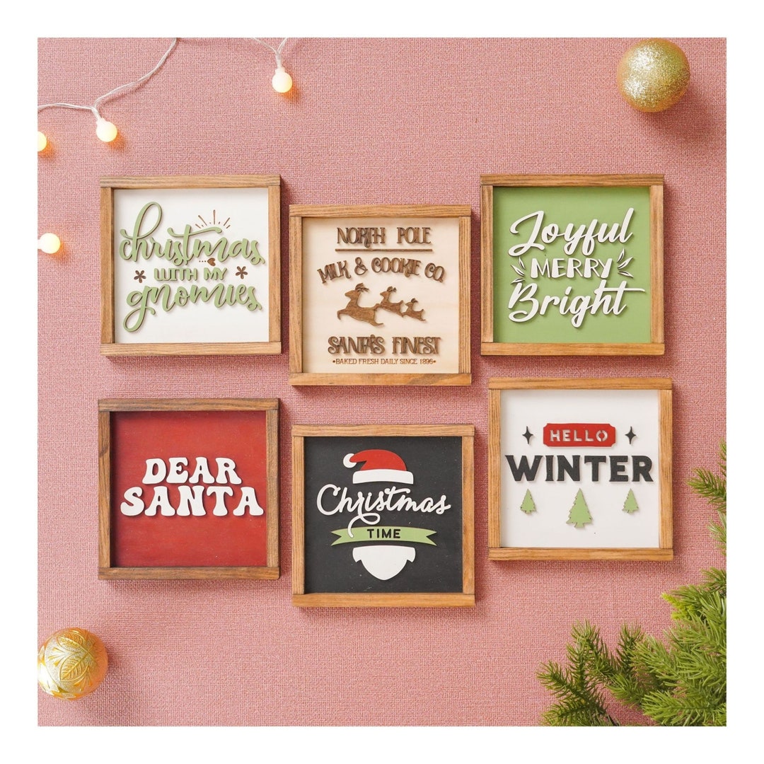 Mini Christmas Signs Merry Christmas Winter Time Decor - Etsy