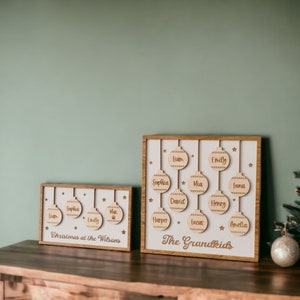 Wooden Family Xmas Sign, Personalized Name, Christmas Decor Sign ...