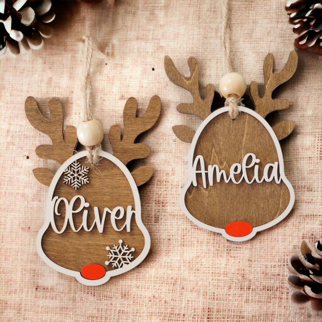Personalized Reindeer Ornament Personalized Rudolph Wooden - Etsy