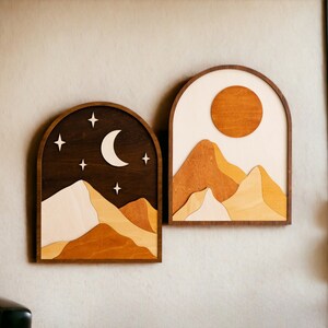 Sun Moon Wood Art, Total Solar Eclipse 2024, Living Room Decor, Sun ...