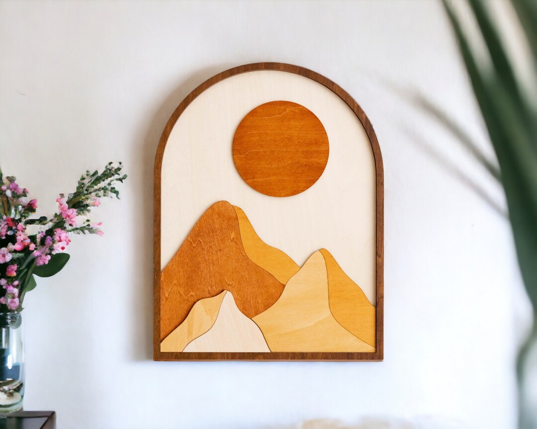 Sun Moon Wood Art, Total Solar Eclipse 2024, Living Room Decor, Sun ...