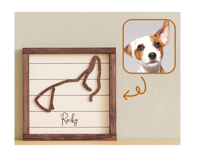 7x7 Personalized Dog Ear Outline Sign - Etsy