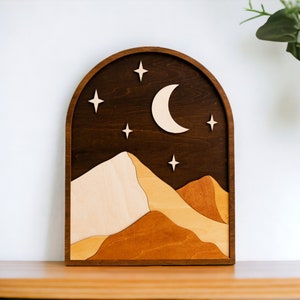 Sun Moon Wood Art, Total Solar Eclipse 2024, Living Room Decor, Sun ...