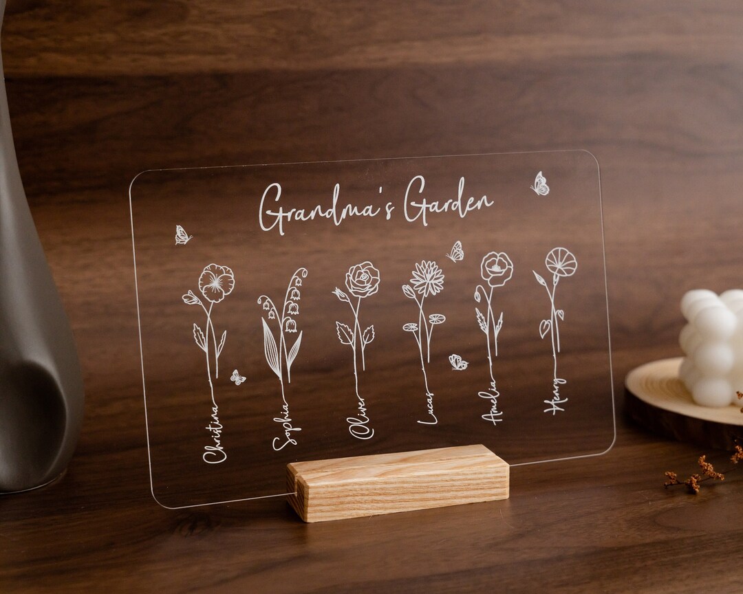 Acrylic Birth Flower Plaque, Flower Thank You, Birth Flower, Gift From ...